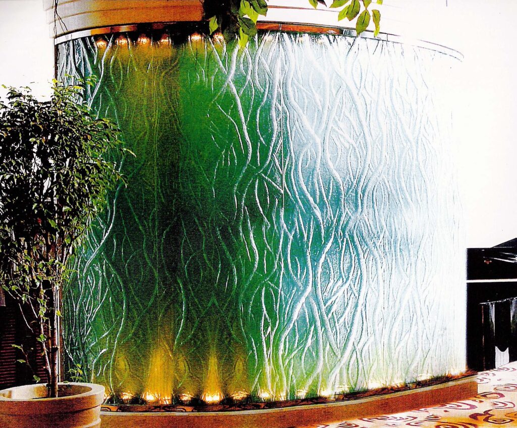 Deep Carved Glass Partition, Bent and Transparent | Palace of Glass