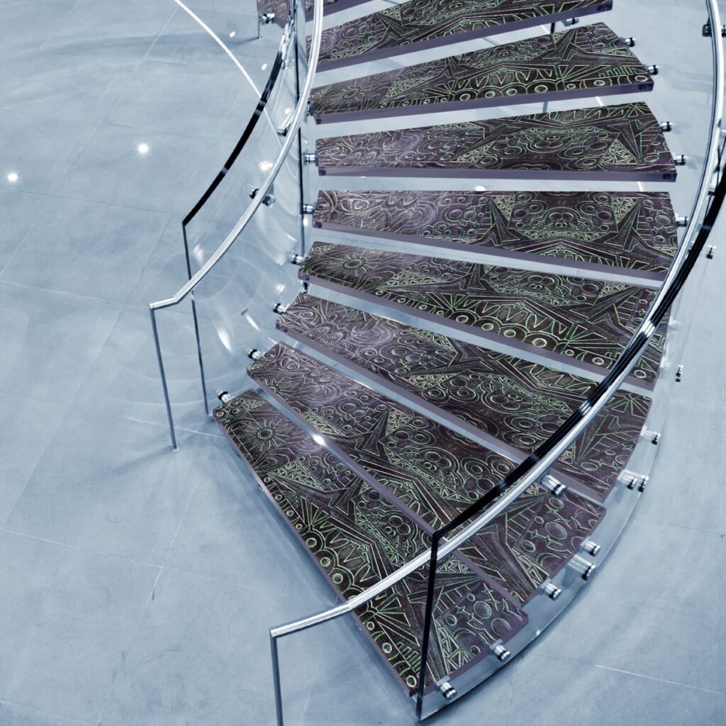 Custom Glass I Etched Textured Stacked I Palace of Glass